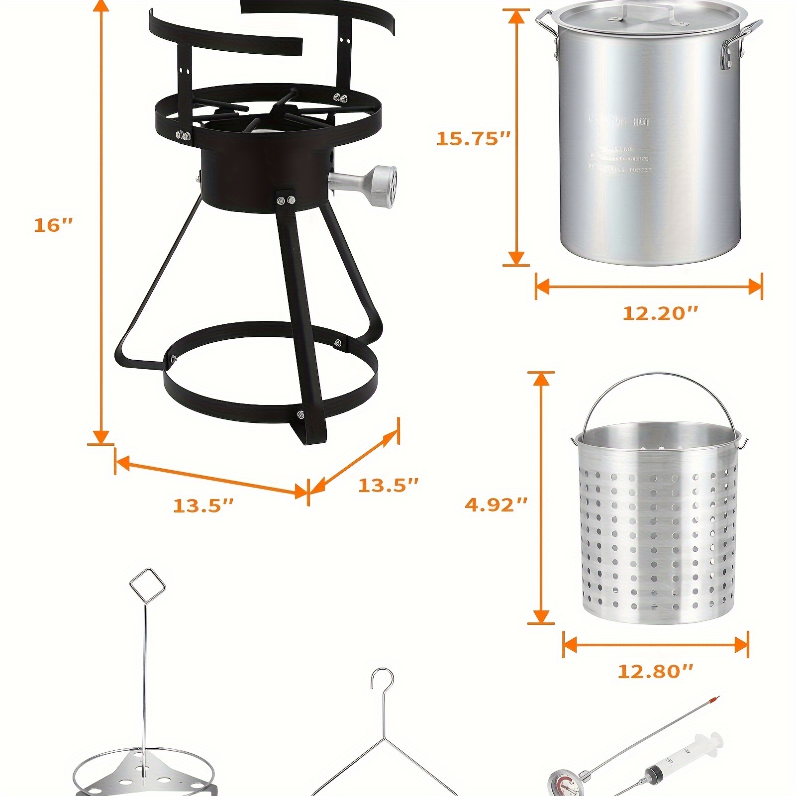 Outdoor 30qt Turkey Fryer Propane Burner Kit- 54, 000 Btu Seafood Boil ...