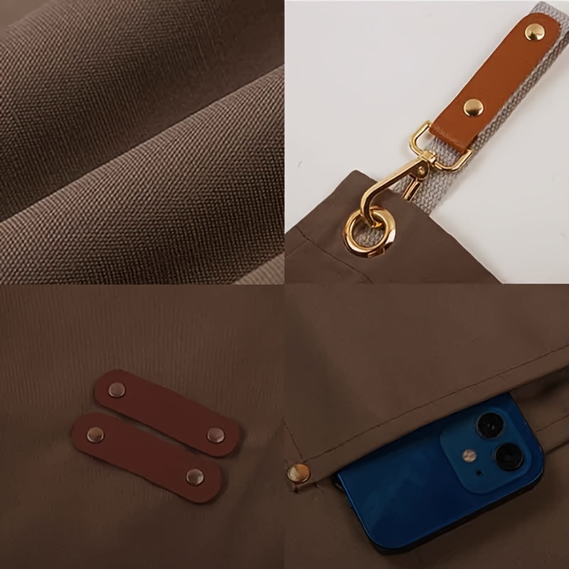 Cooking Apron Kitchen Aprons Men Women Large Pockets Canvas - Temu