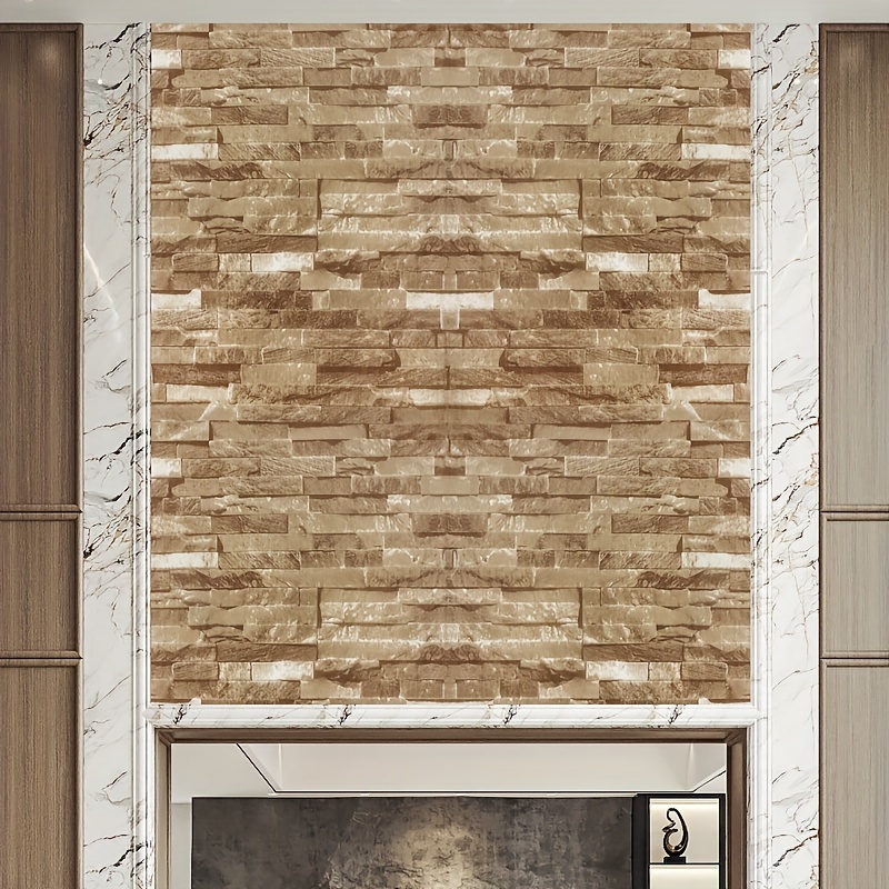 retro style brick tile pvc wallpaper waterproof moisture - Temu Australia