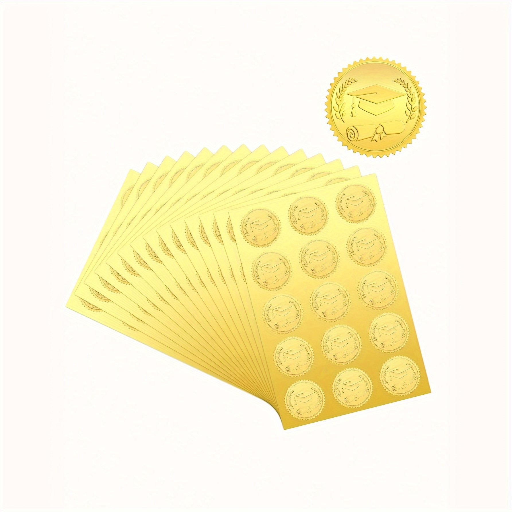 Golden Foil Graduation Cap Seals Self Adhesive Diploma - Temu Kuwait