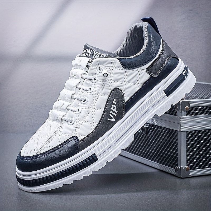 남성용 시크한 스트릿 스타일 컬러 블록 스케이트보드 신발 편안한 미끄럼 방지 캐주얼 스니커즈 남성 아웃도어 활동용 신발