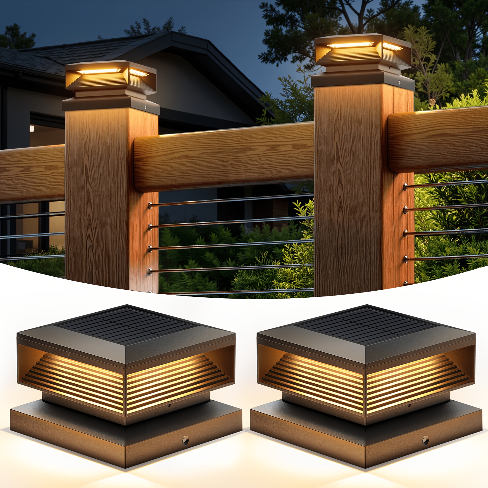 solar post cap lights sold on Temu United States