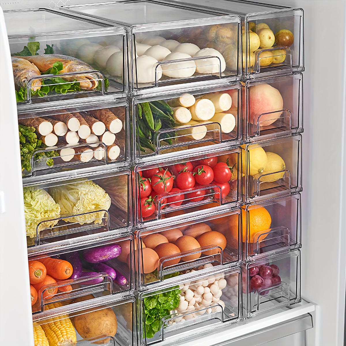 Transparent Refrigerator Storage Box Drawer Type Fresh - Temu