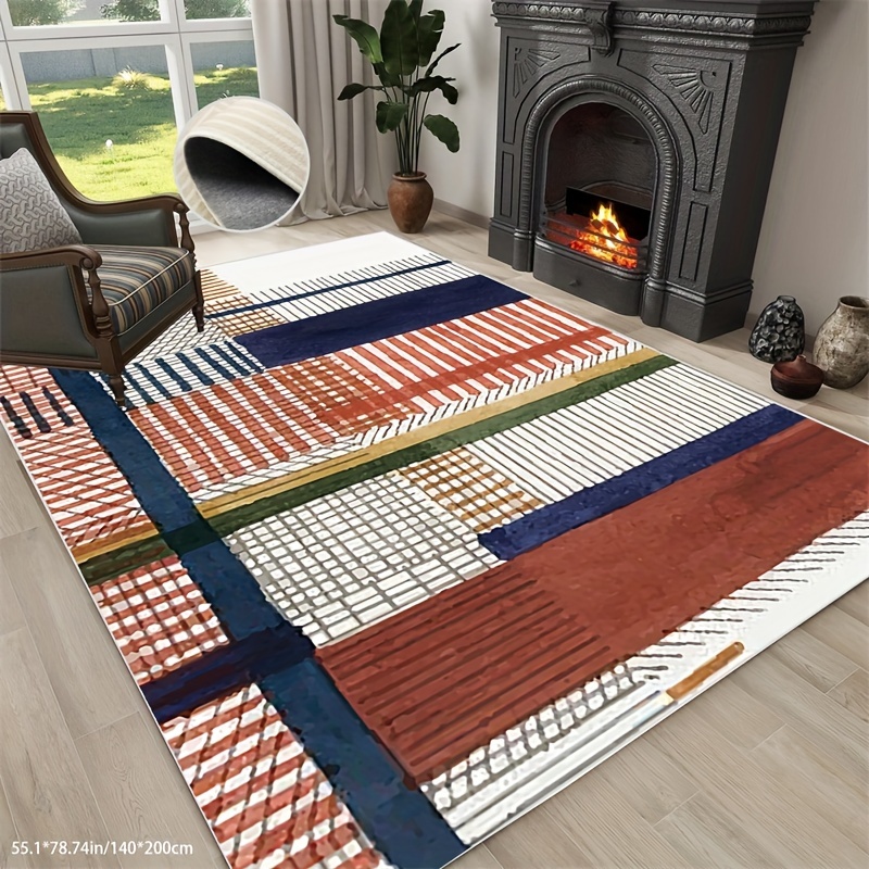 Modern Abstract Area Rug Living Room Rug Non Slip Backing - Temu Australia
