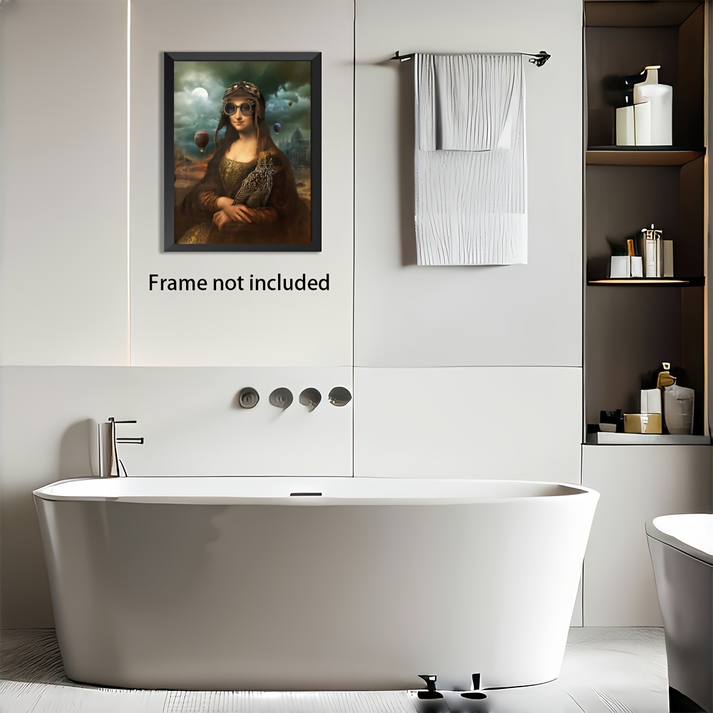 Funny Aviator Mona Lisa Eagle Canvas Art Print Vintage - Temu