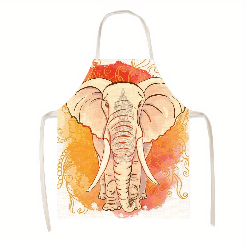Apron Colorful Printed Elephant Pattern Apron Sleeveless - Temu Australia