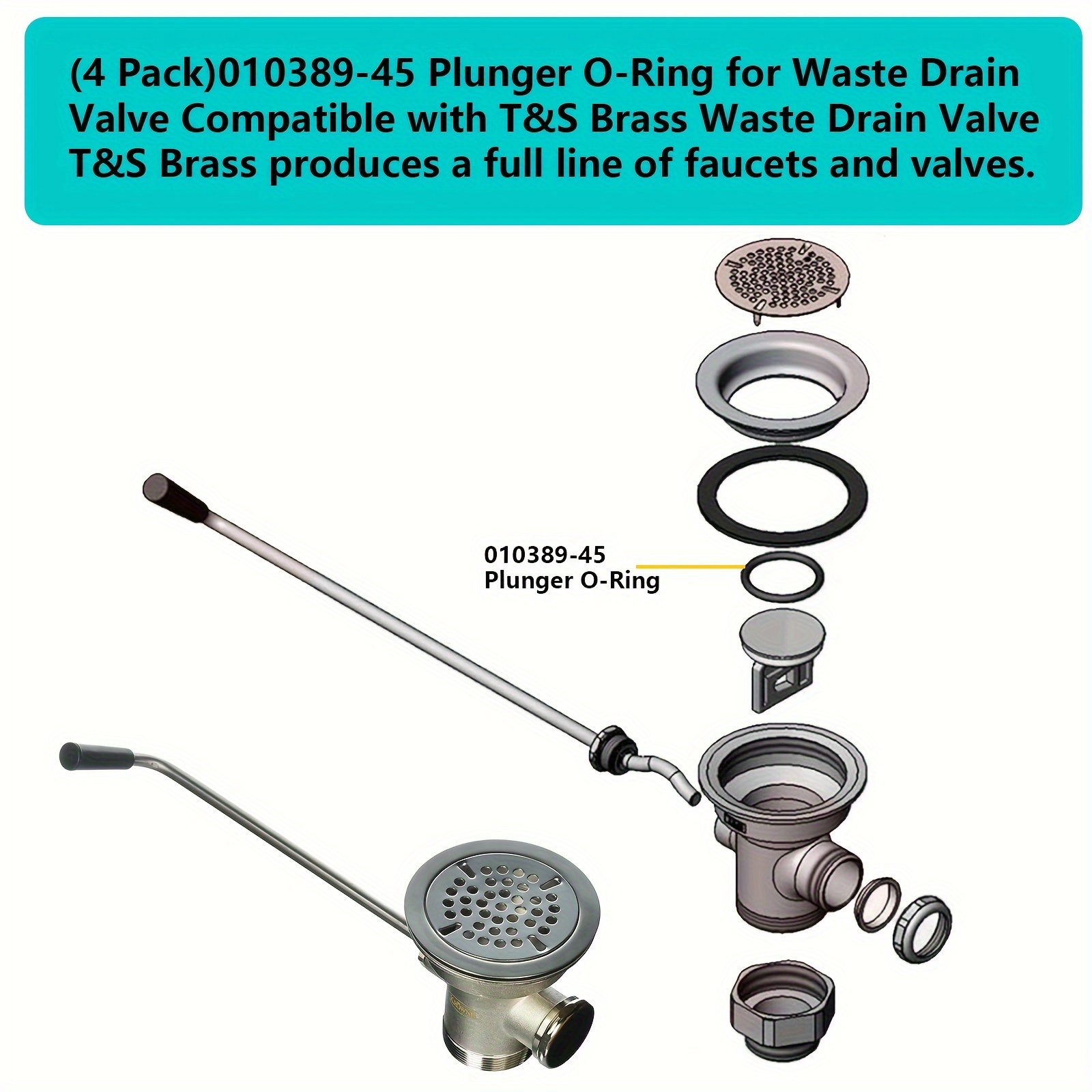 4-pack Round Synthetic Rubber O-rings For Twist Waste Valve, Compatible ...