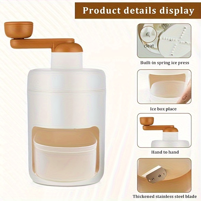 Compact Manual Ice Shaver - Portable Snow Cone Maker For Outdoor ...