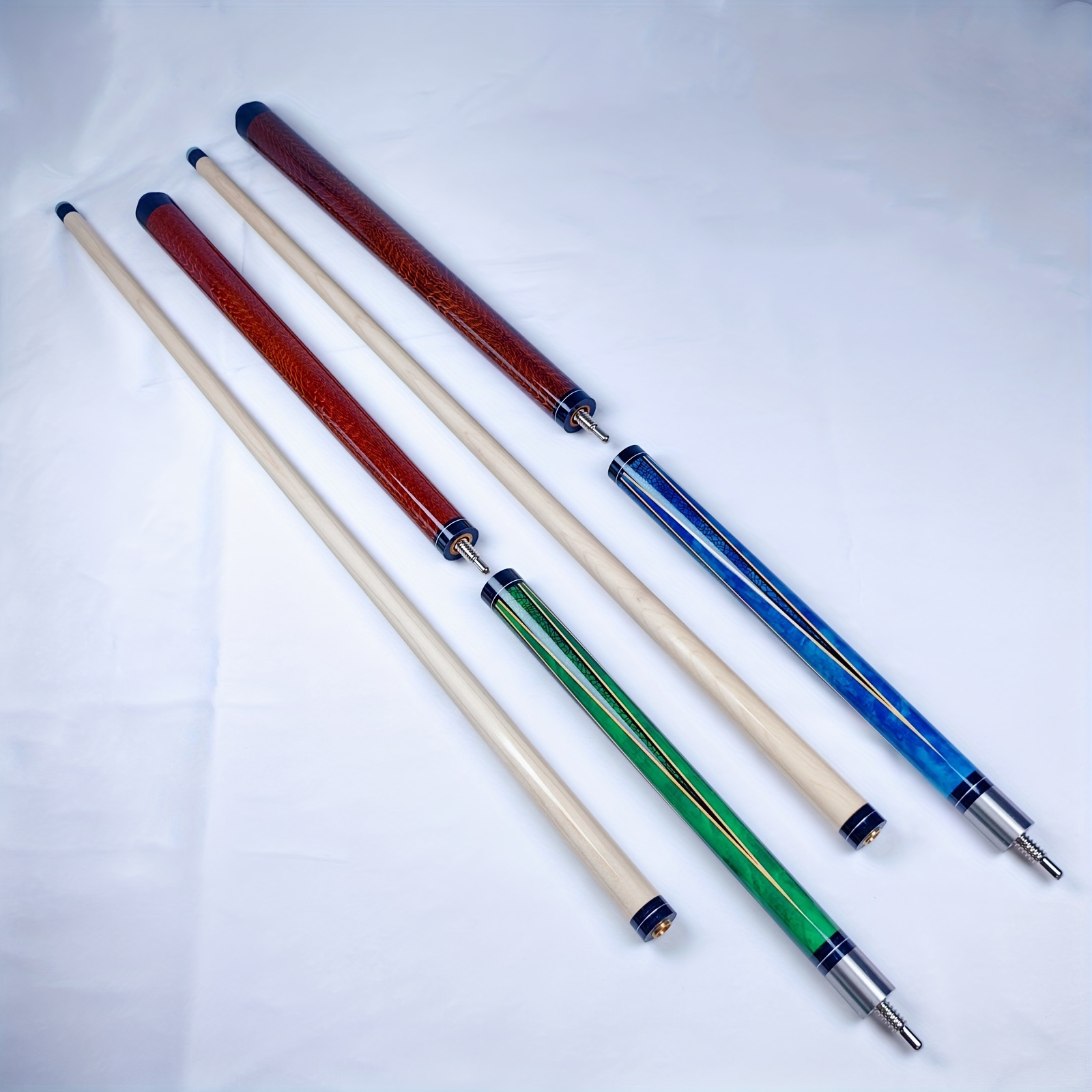 3 Piece Jump Break Cue Stick Set Maple Wood Dual Purpose For Breaking ...