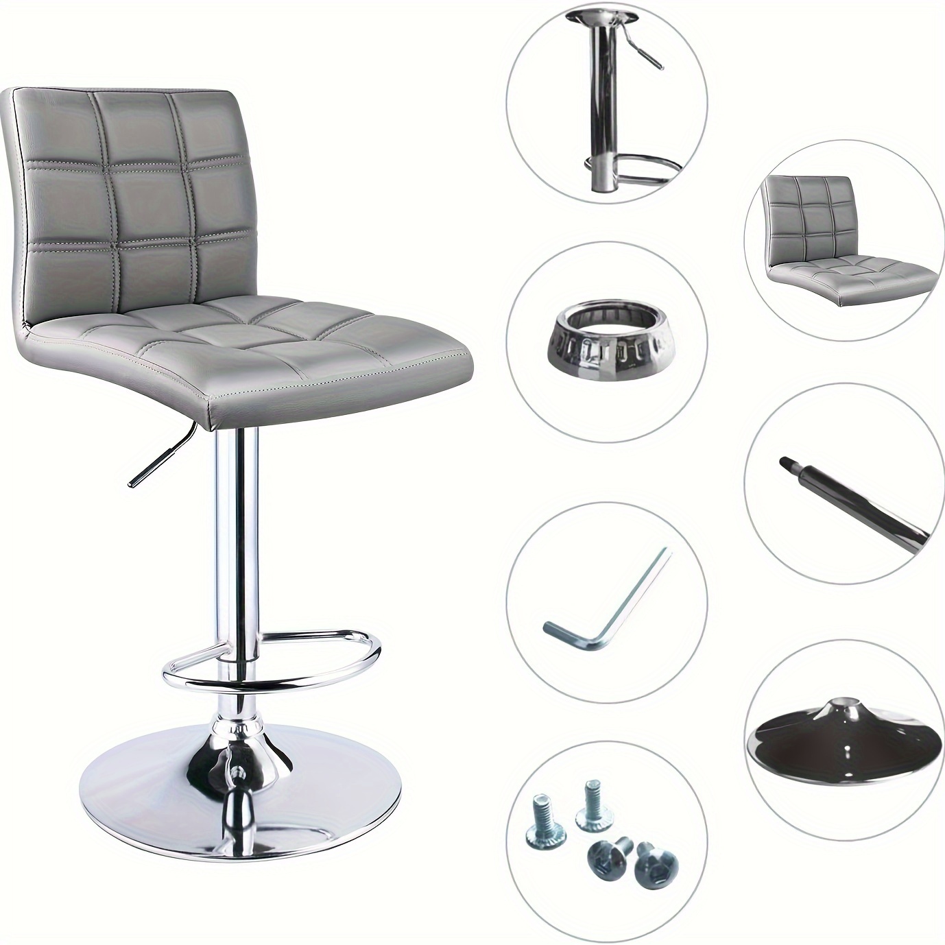 leopard back pu leather adjustable bar stools - Temu