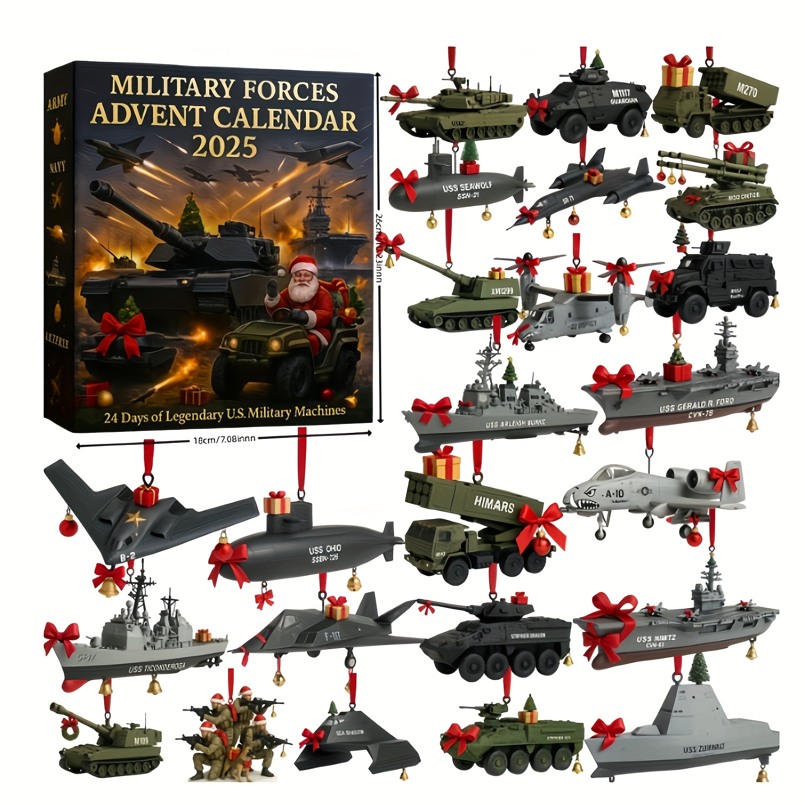 2025 Armed Forces Advent Calendar with 24 Models (Tanks, Jets, Aircraft ...