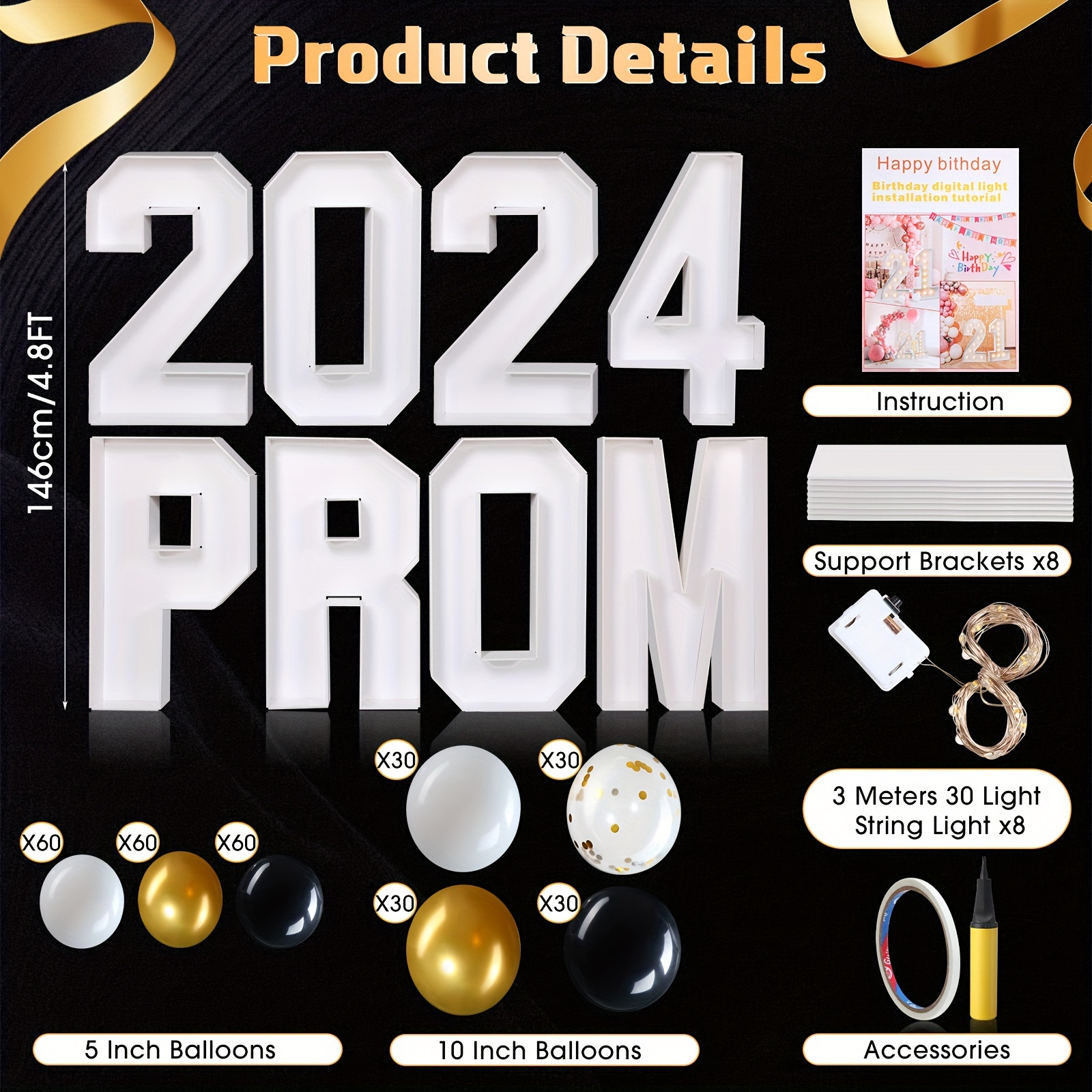 Graduation 2024 Marquee Decorations Graduation Prom Letter - Temu