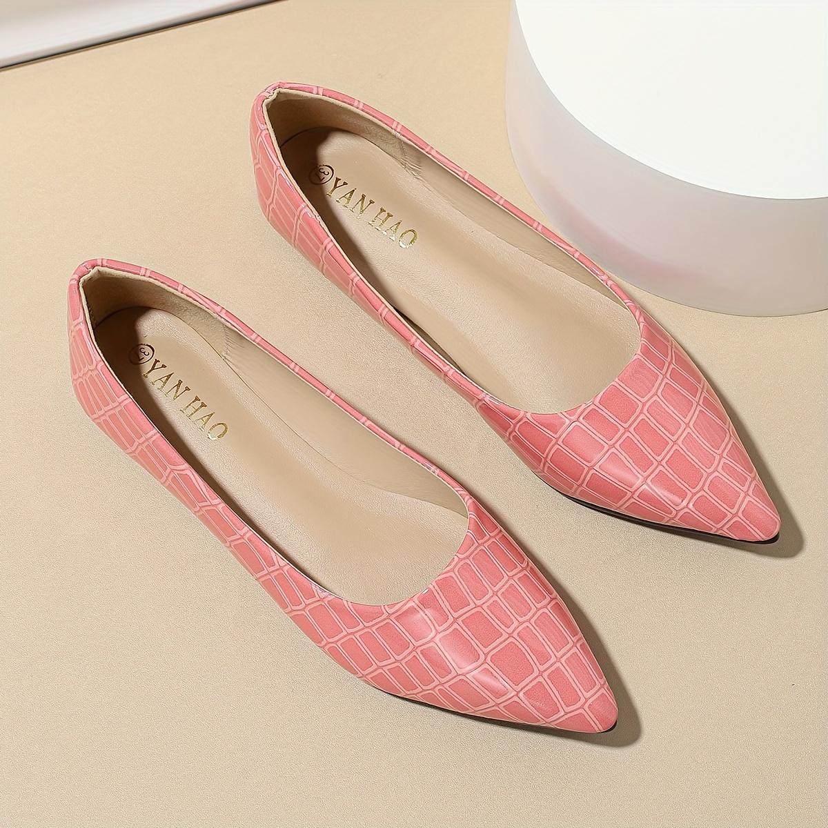 Stone Print Flat Shoes Women s Fashion Pointed Toe Soft Sole - Temu Canada