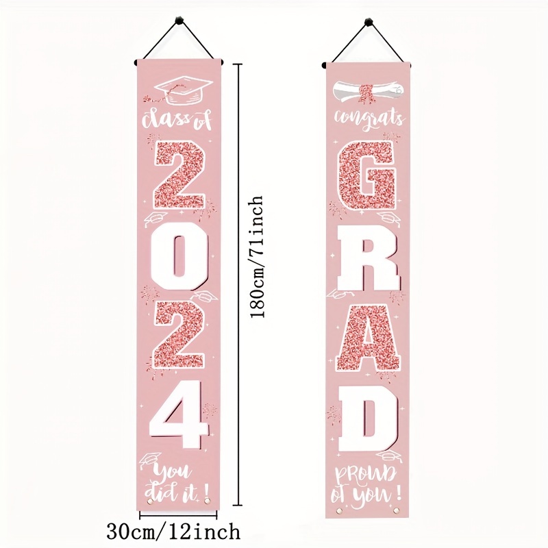 Graduation Porch Party Decorations Polyester Pink Theme - Temu United ...