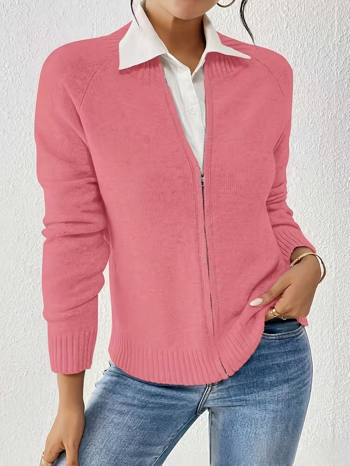 zipper cardigan sold on Temu United States