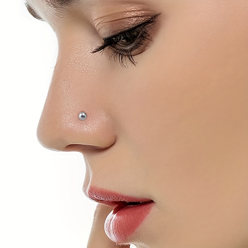 Stainless Steel Nose Ring Studs, 10/50/100 Pieces Ball Nose Piercing ...