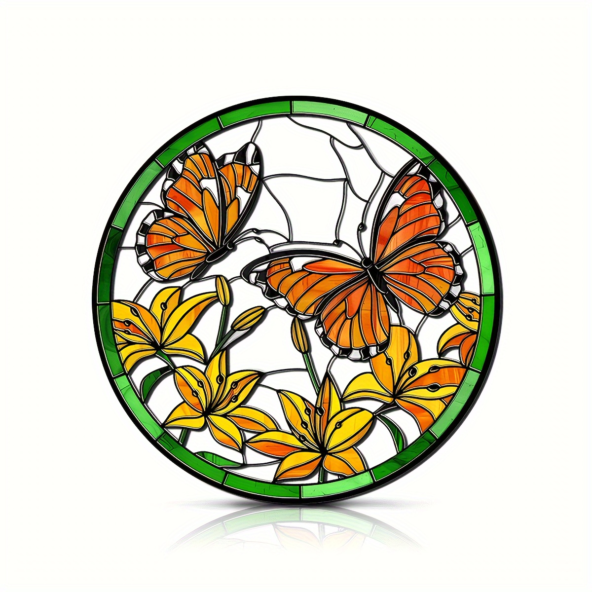 Butterfly Stained Glass Window Hanging Gift Women Suncatcher - Temu ...
