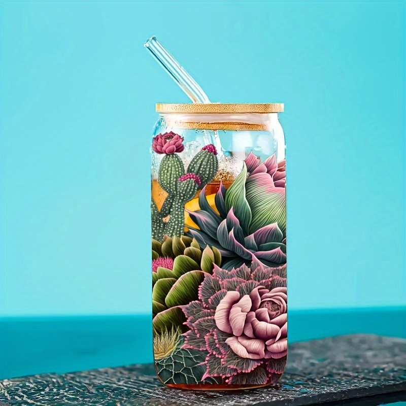 Beautiful Plants Uv Transfer Sticker Glass Cups Diy - Temu Portugal