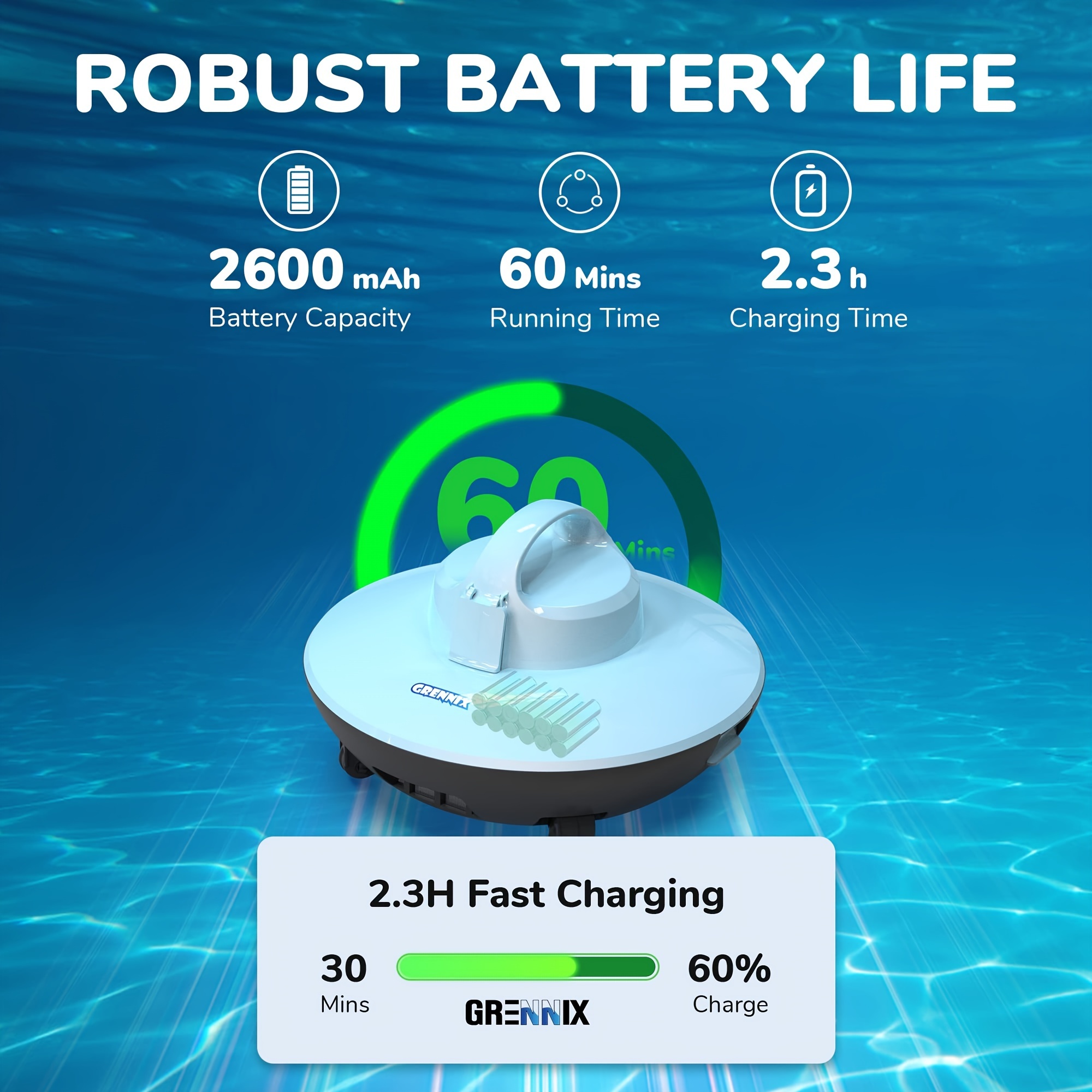 Robot Pool Cleaner Cordless Robotic Pool Vacuum - Temu