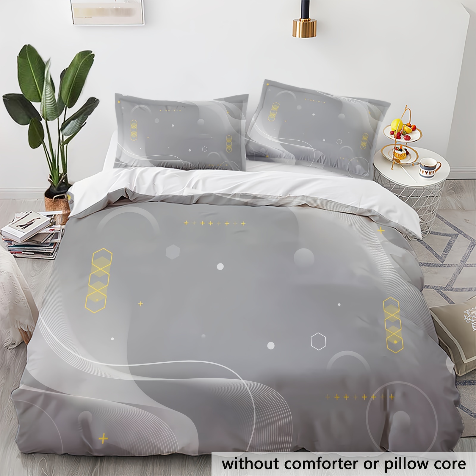 Modern Art Duvet Cover Set Abstract Geometric Pattern Print - Temu