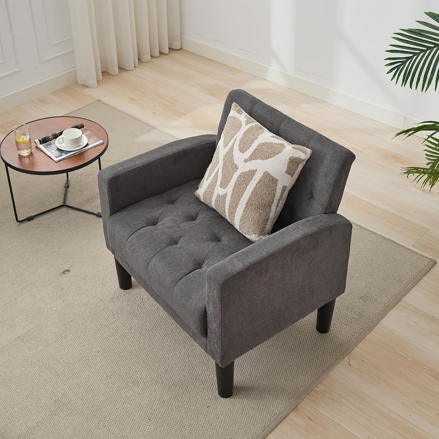 Accent Chair Fabric Living Room Arm Chairs Bedroom - Temu