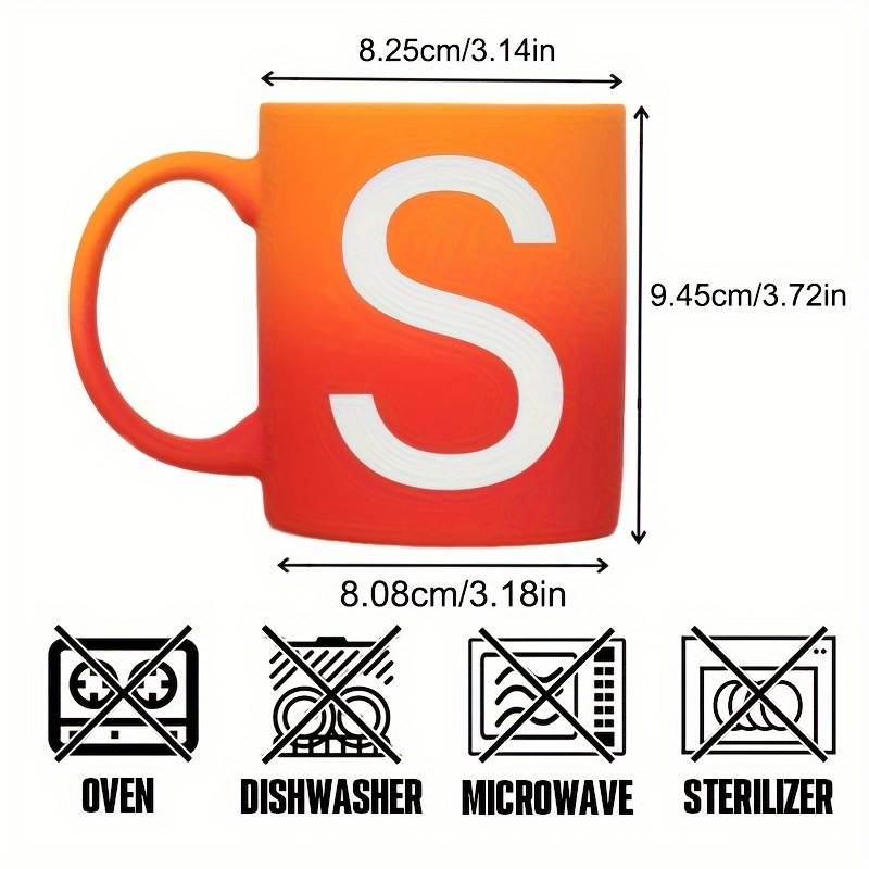 Alphabet Coffee Mug Ceramic Coffee Cups Red Yellow Gradient - Temu ...