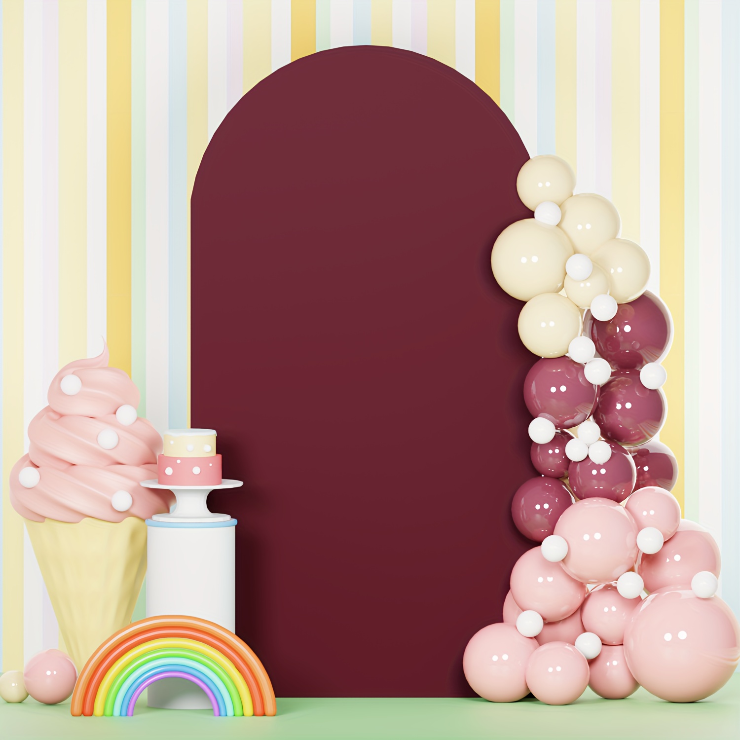 Burgundy Wedding Arch Cover Spandex Backdrop Frame Stand - Temu