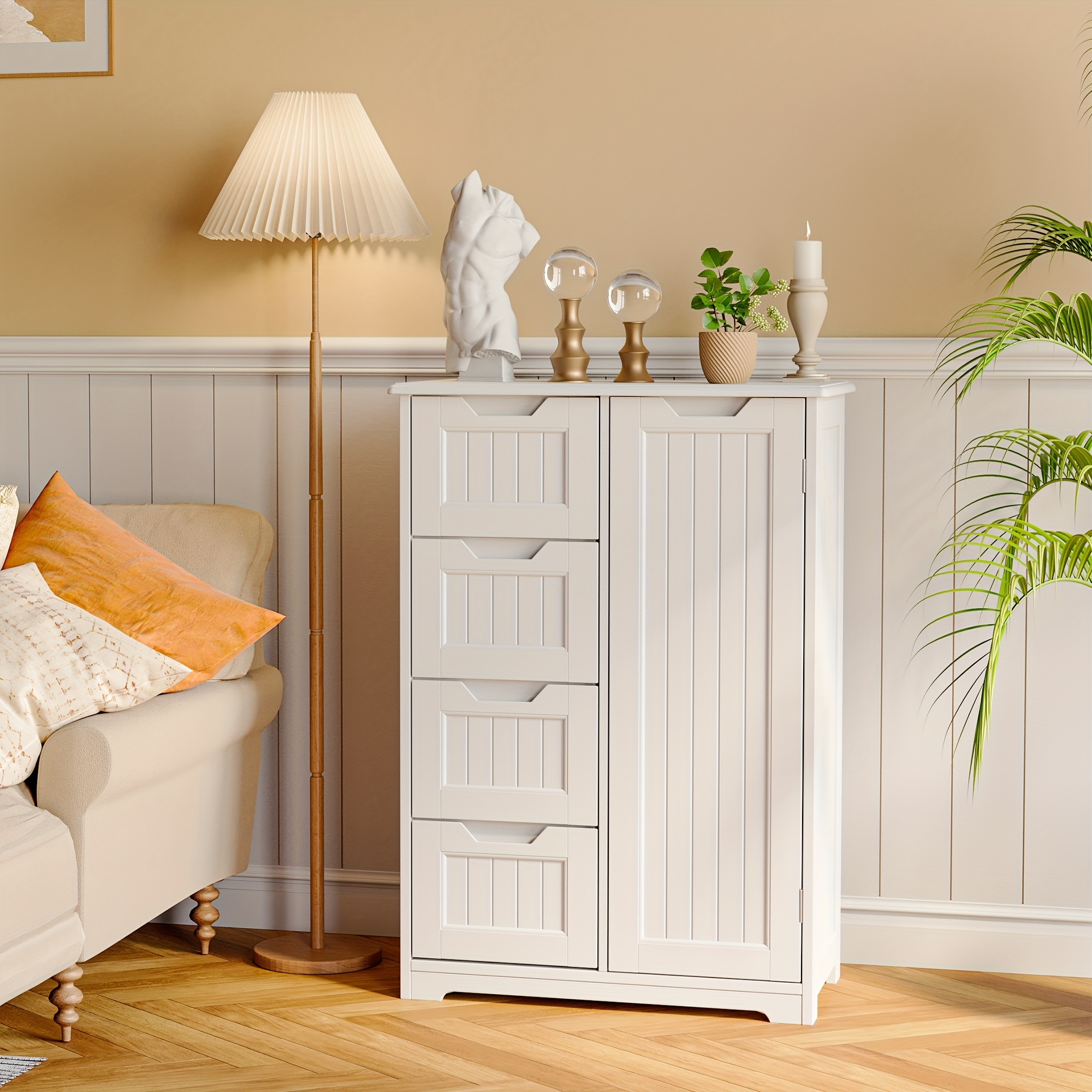 Compact Kitchen Pantry Storage Cabinet Featuring Door - Temu