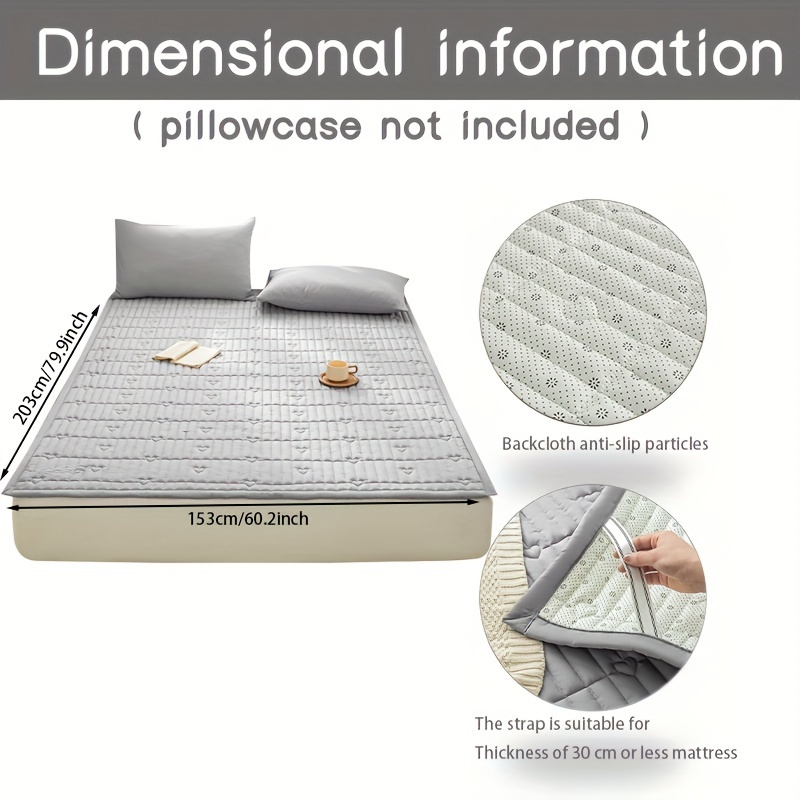 Quilted Solid Color Mattress (without Pillowcase) Love - Temu United ...