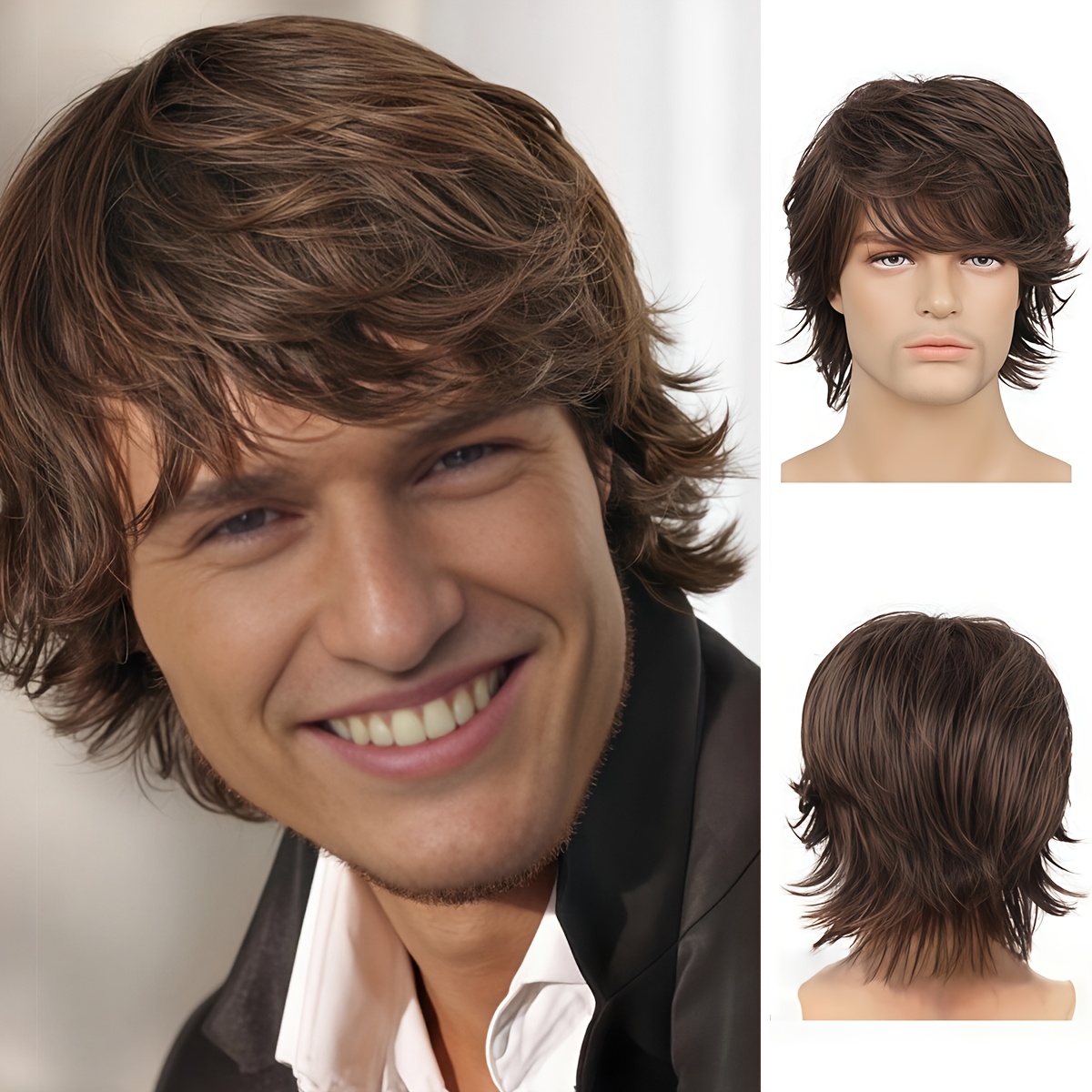 mens short hair wig sold on Temu Australia