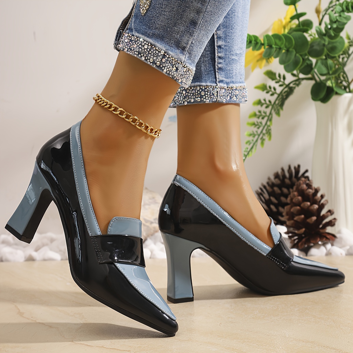 block heel shoes womens sold on Temu United States