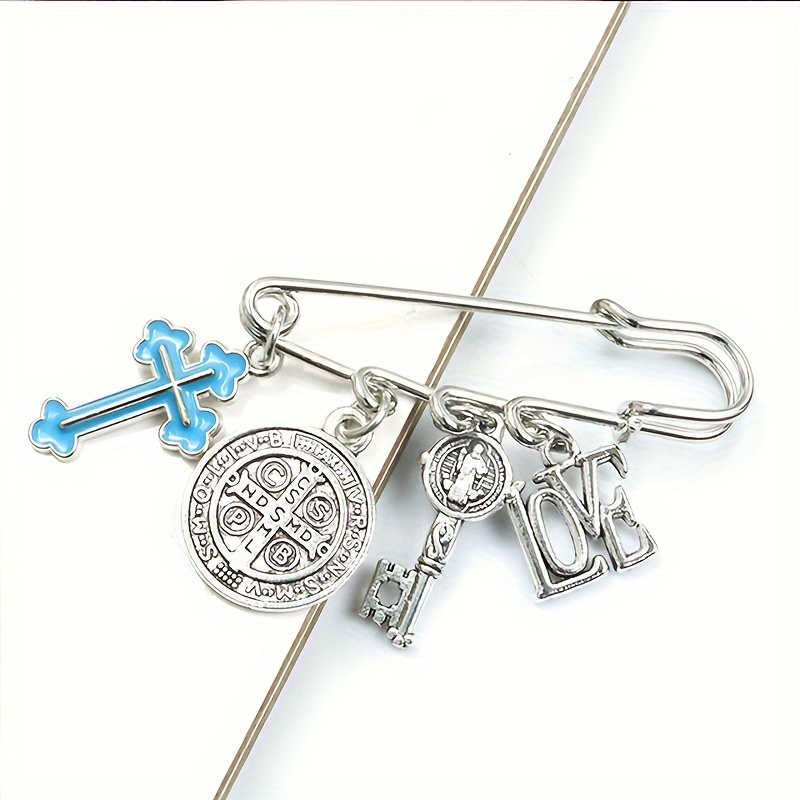 Retro Christian Style Pendant Brooch Pin Cross Pattern - Temu United ...