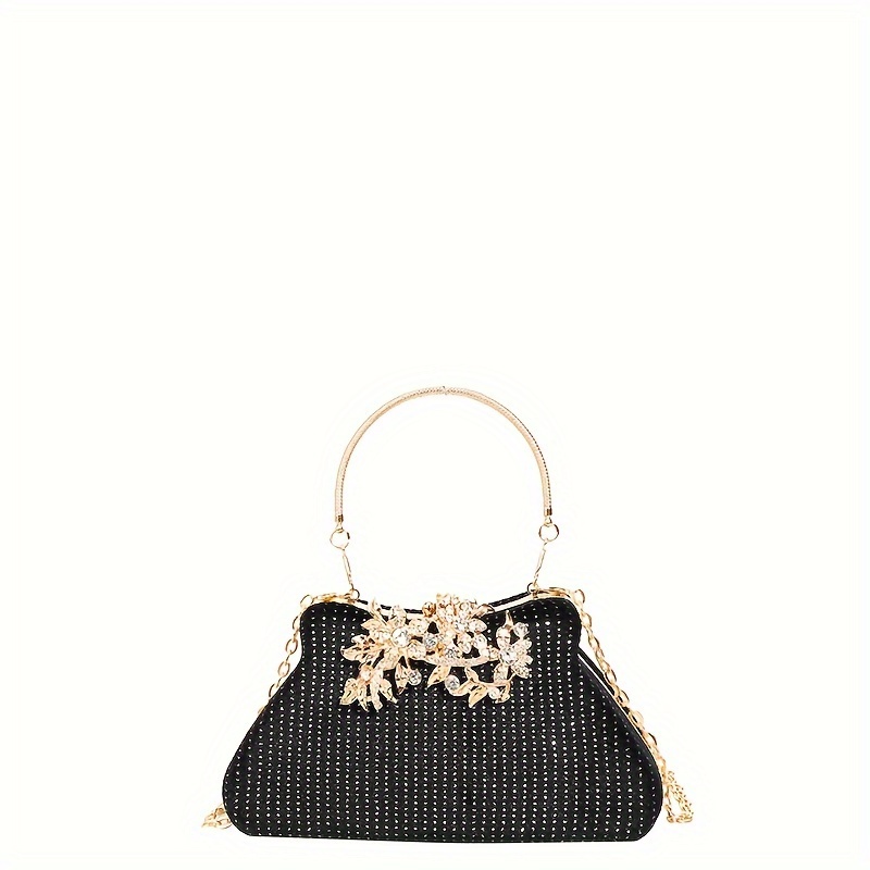 Luxury Rhinestone Evening Bag Elegant Chain Clutch Purse - Temu Australia