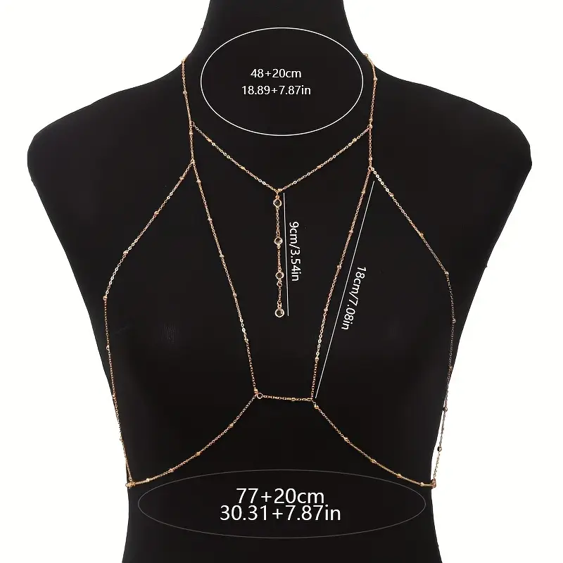 Bling Bling Dainty Bra Chain Inlaid Rhinestone Sexy Bikini Temu