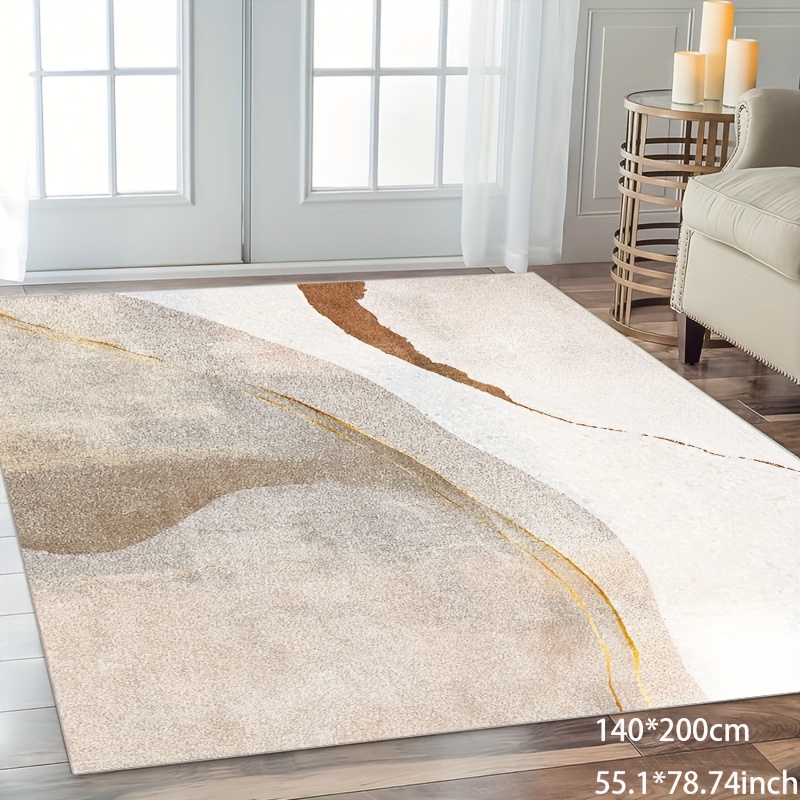 Living Room Bedroom Imitation Cashmere Area Rug Simple Light - Temu ...