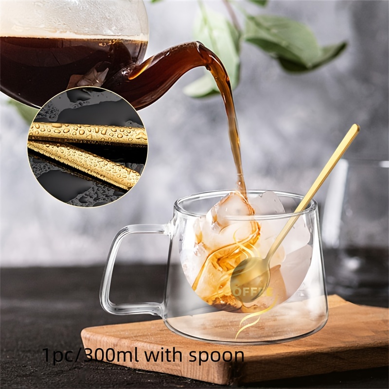 Glass Coffee Mug Optional Spoon Double walled Espresso - Temu Australia