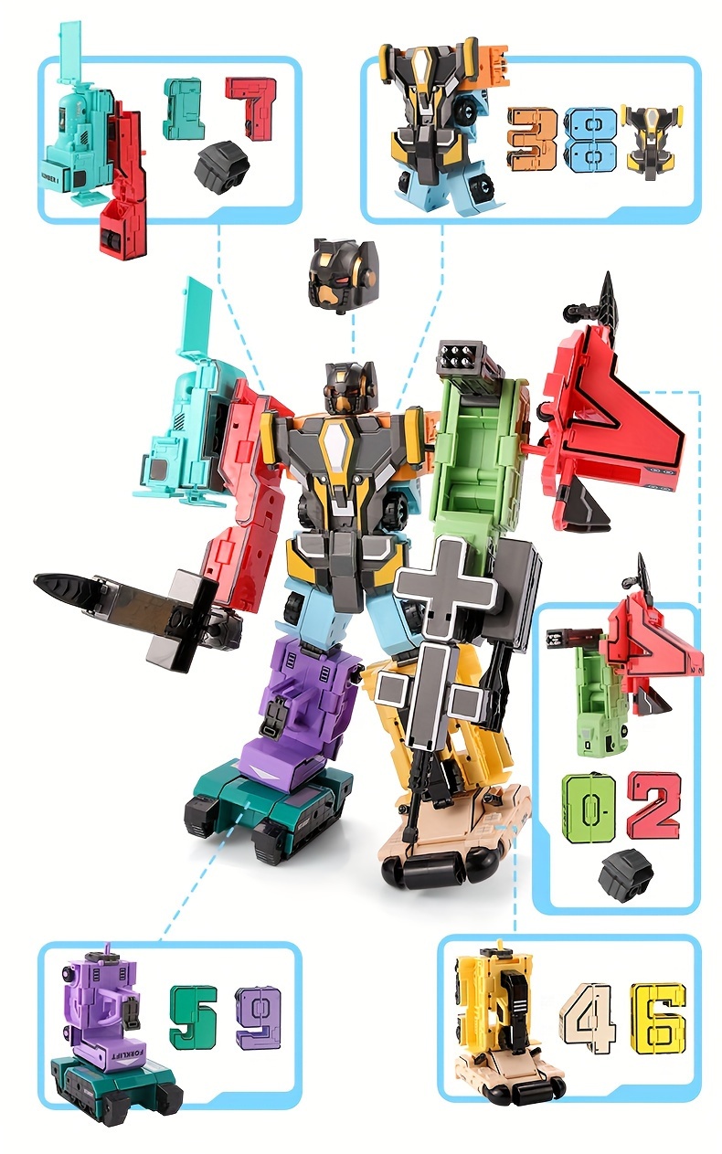 Transforming Vehicle Robot Toy Set Enhances Number Skills - Temu