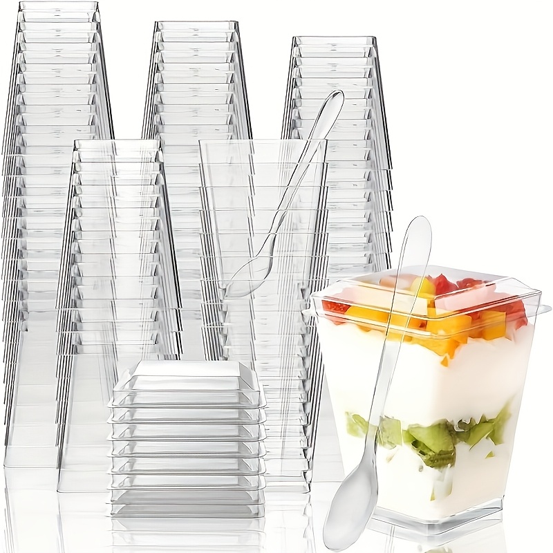 dessert shooter cups with lids sold on Temu United States