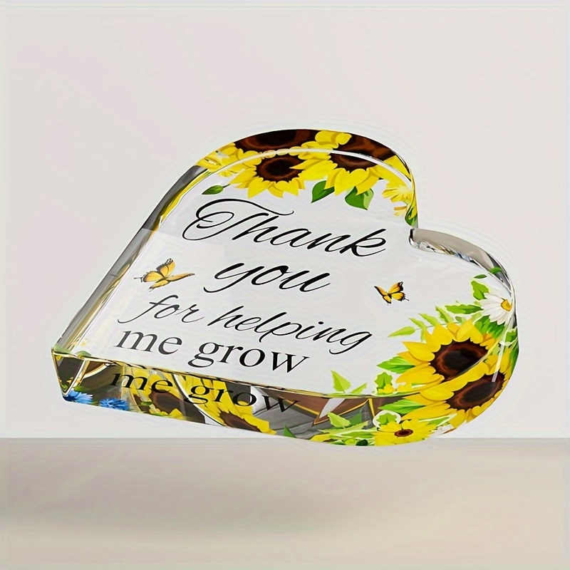 Acrylic Heart shaped Teacher Appreciation Plaque Desktop - Temu