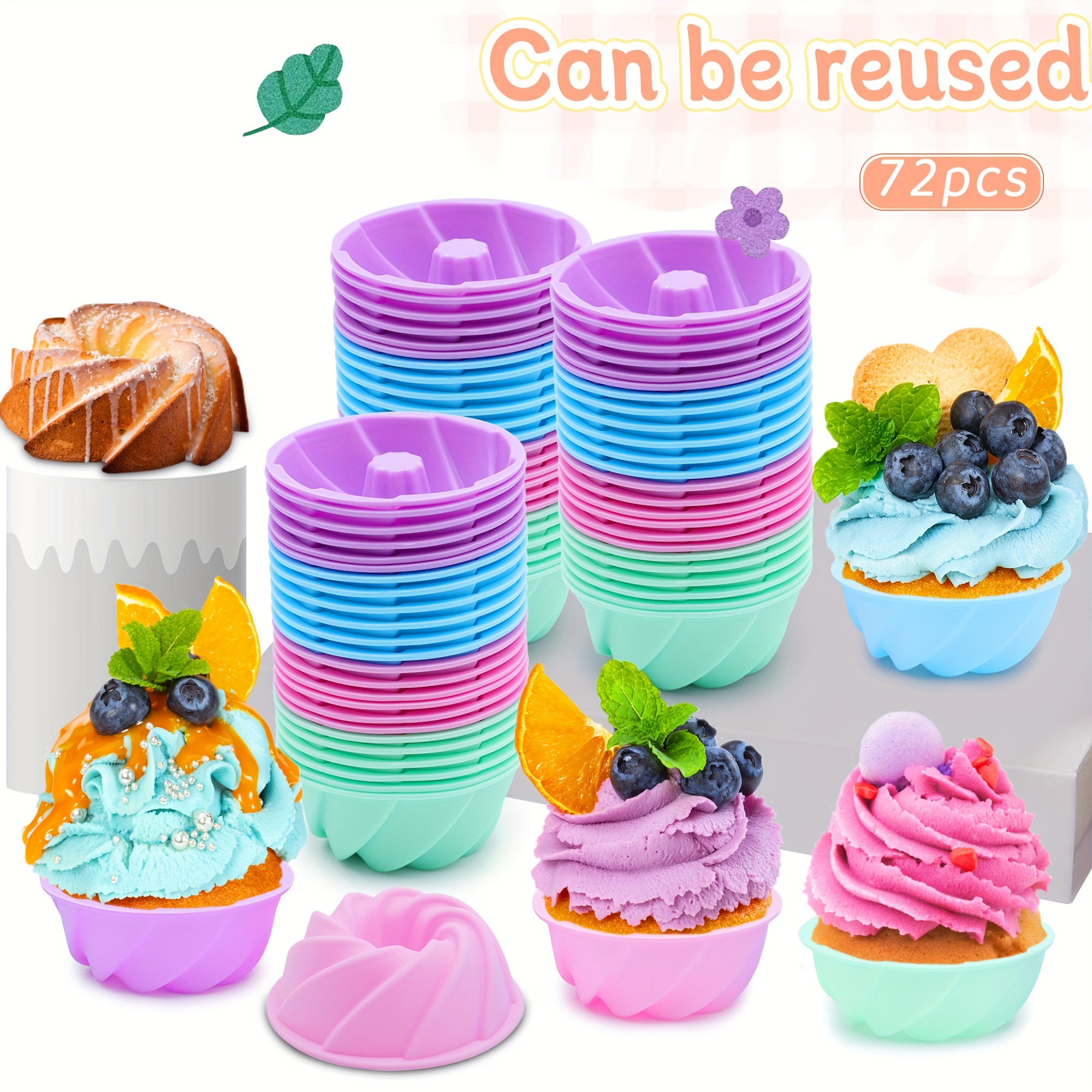 Silicone Mini Spiral Baking Cups Non stick Reusable Perfect - Temu