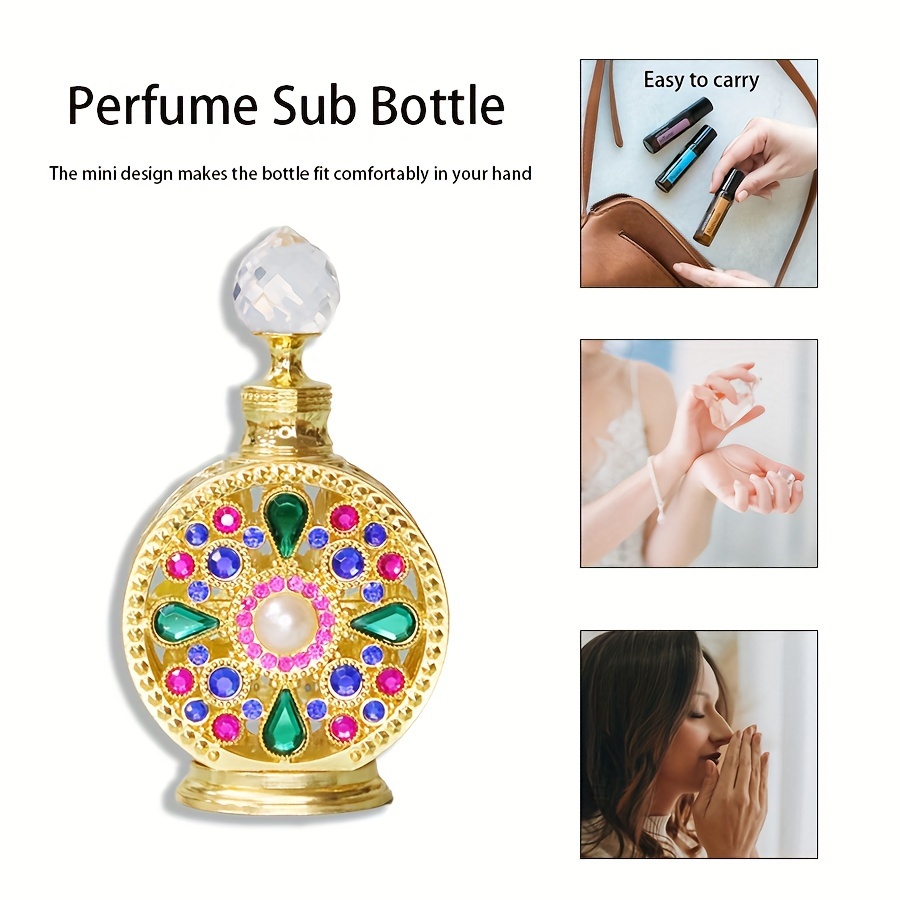 Golden Color Diamond Embedded Dubai Arabic Style Perfume - Temu