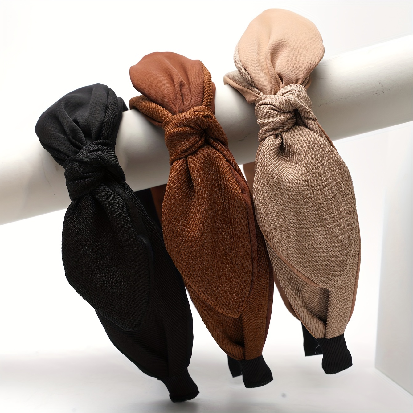 elegant solid color bowknot decorative head band wide - Temu Australia