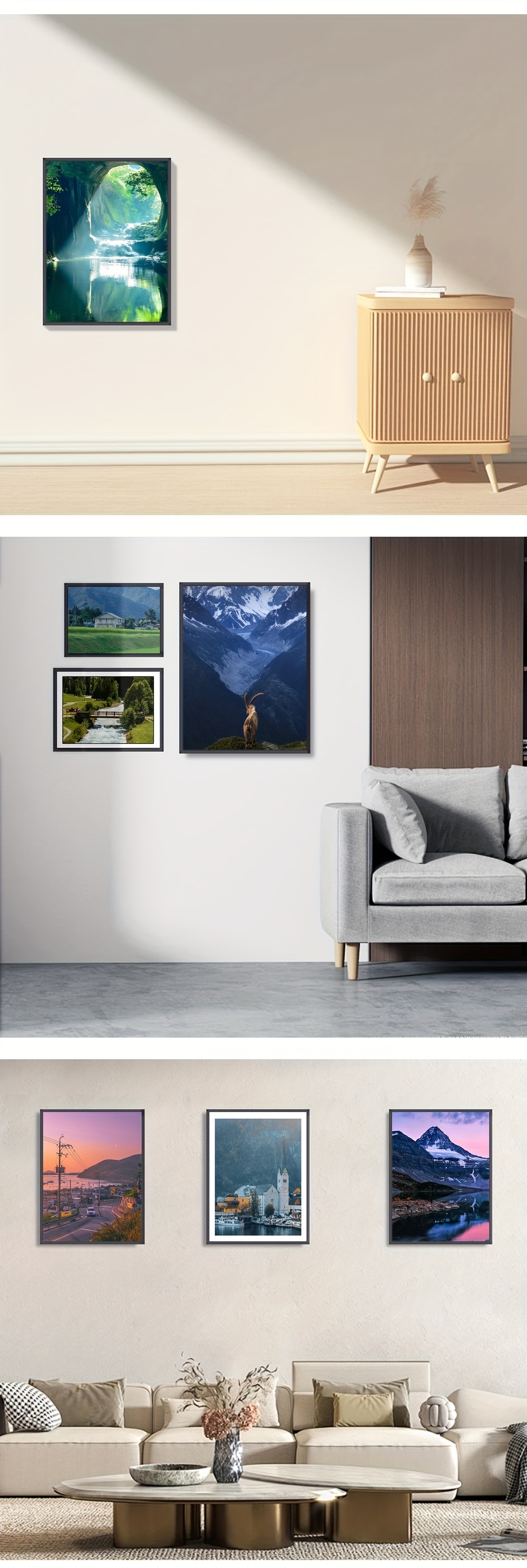 Classic Style 3-piece Black Picture Frame Set For Wall & Tabletop ...