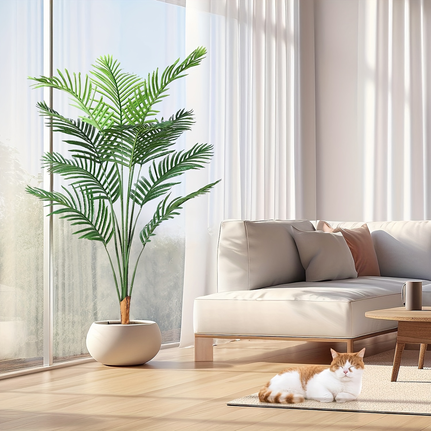 Pot Garden Modern Decoration Artificial Areca Palm Tree - Temu