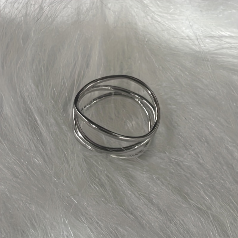 925 Sterling Silver Three layer Band Ring Simple Style Fine - Temu United Kingdom