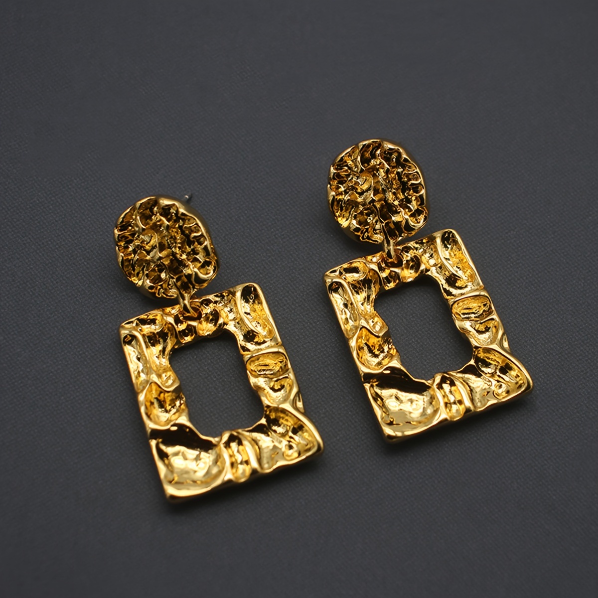 1 쌍 유행 복고풍 황금색 불규칙한 기하학 직사각형 댕글 귀걸이 여성용 빈티지 스테이트먼트 주얼리 일상복 및 특별 행사를 위한 다용도 스타일 주얼리and액세서리 Temu