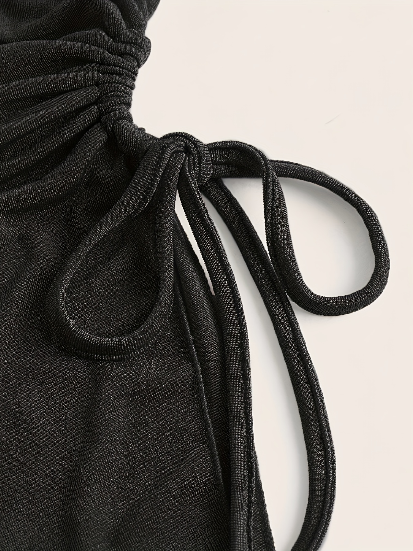 Drawstring Side Asymmetric Hem Tube Top Casual Ring Detail - Temu