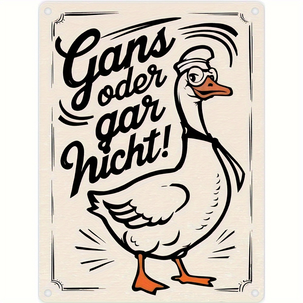 German themed Aluminum Yard Signs Wall hanging Goose Motif - Temu Australia