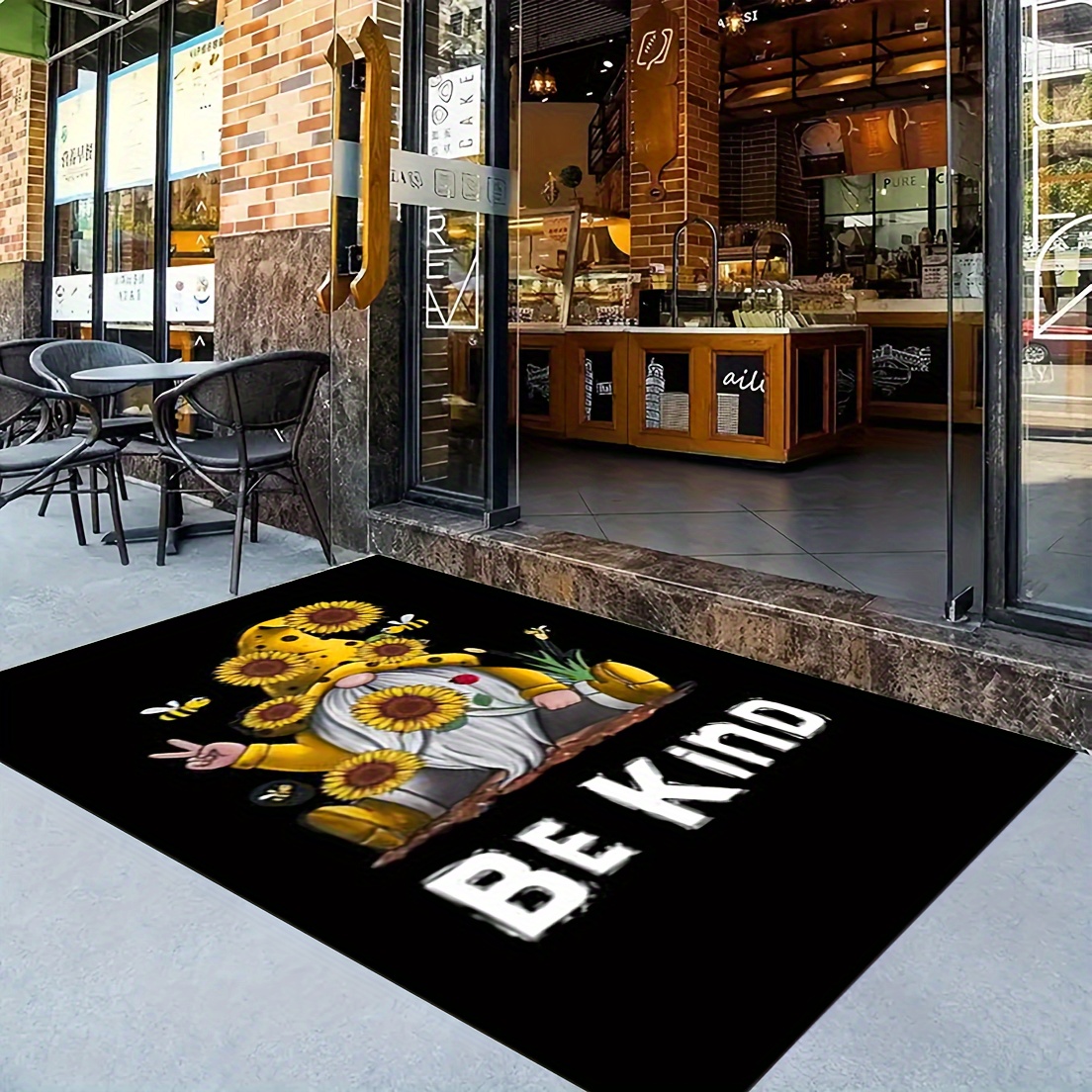 Sunflower Bee Pattern Kind Yellow Beard Dwarf Decorative Rug - Temu ...