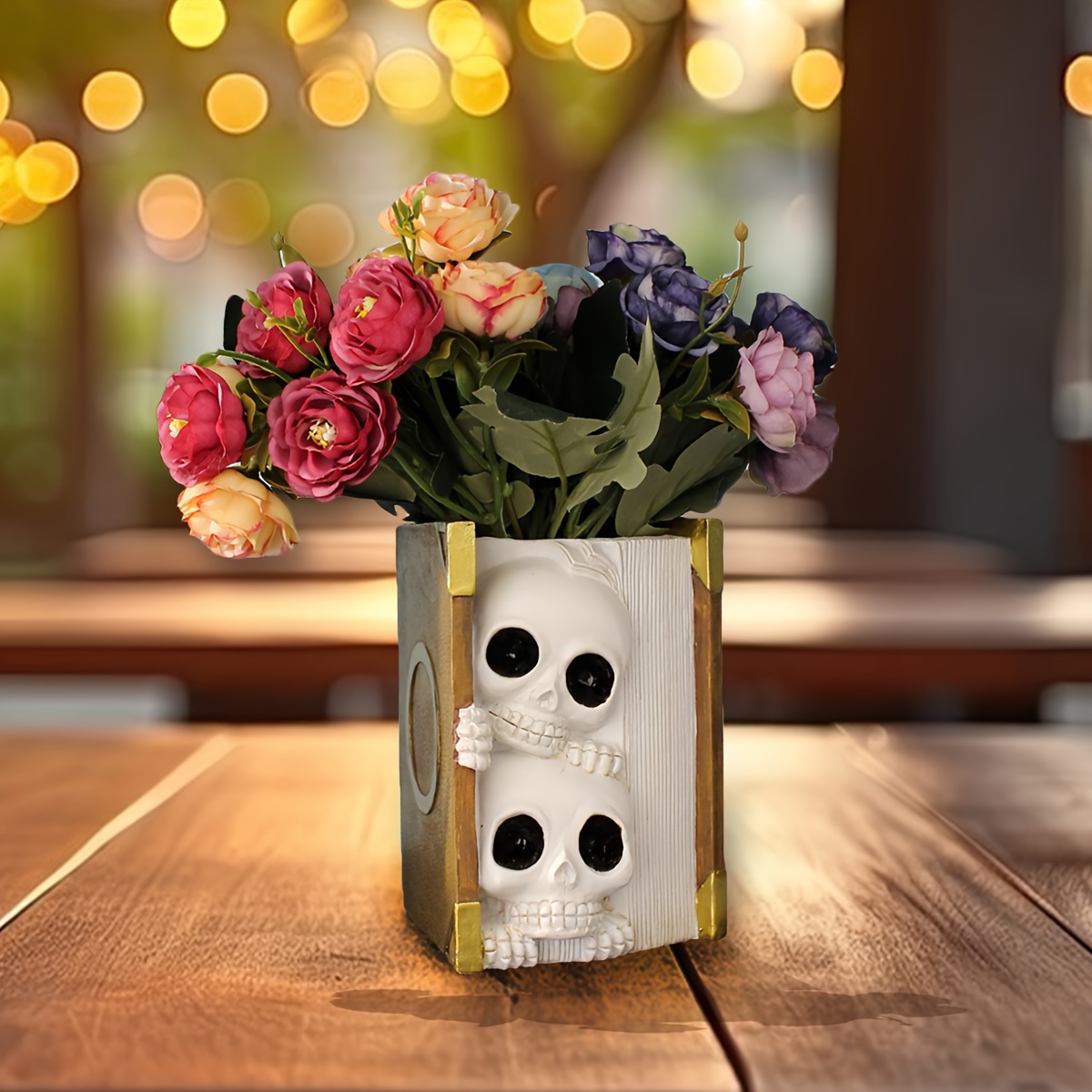 1pc, Resin Book Skeleton Flower Pot Set, Skeleton Flower Pot, Skeleton ...